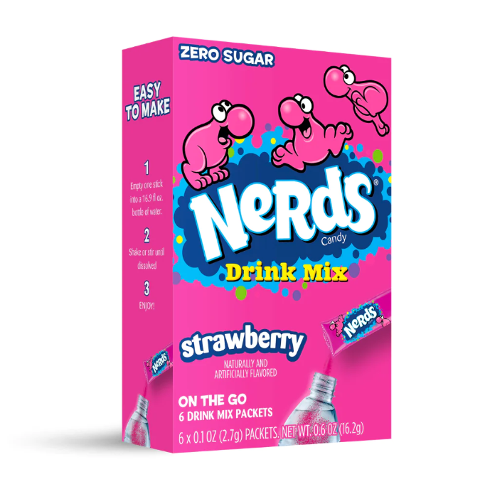 Drink Mix - Nerds Strawberry Zero Sugar - Water Enhancer - 6 sticks (1