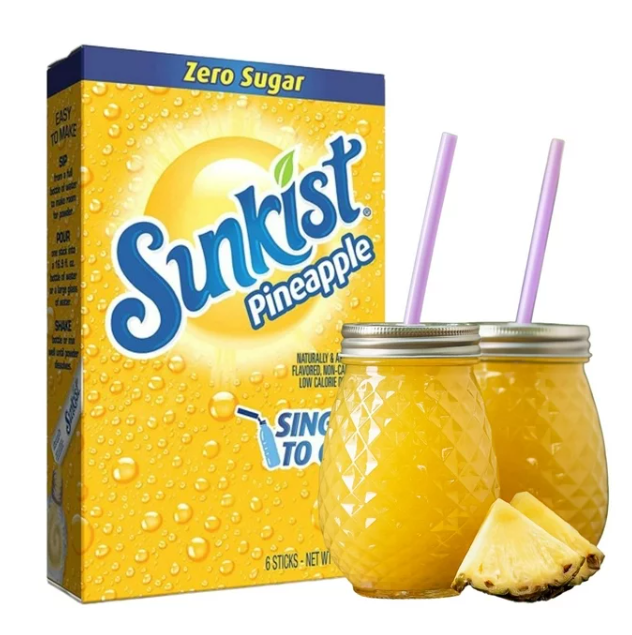 Drink Mix - Sunkist - Pineapple - Water Enhancer - 6 pack (1 box)
