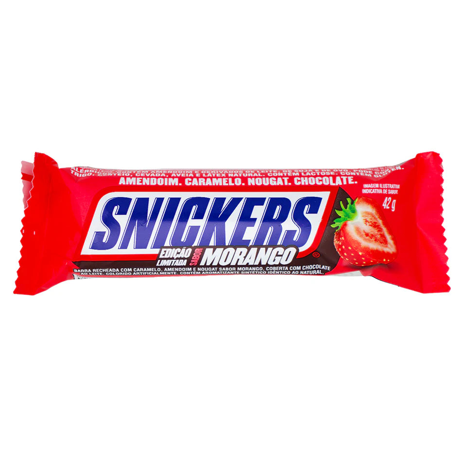 Snickers - Sabor Morango (Strawberry) - Chocolate Bar - 42g (Brazil)
