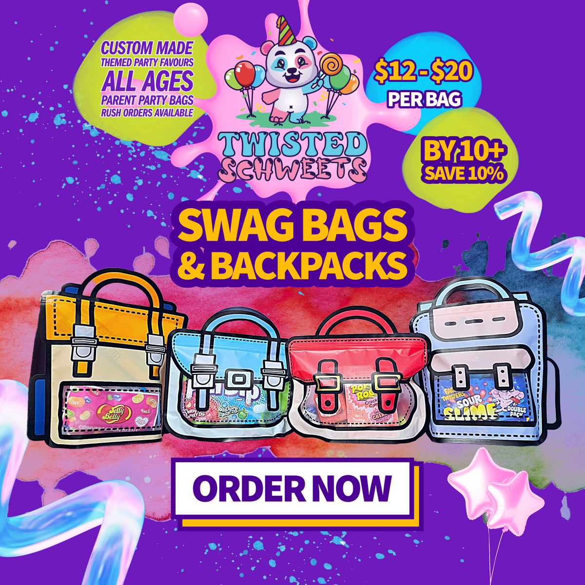Kids Swag Bags - Loot Bags for Kids Parties - Premium Party Favours